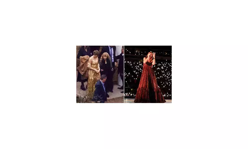 Taylor Swift's Golden Wedding Gown Sparks Fan Debate and Evermore ...