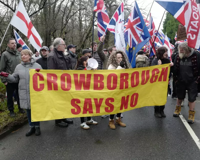Thousands March in Crowborough Against Asylum Seeker Camp Plans ...
