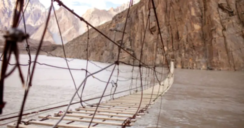 World's Most Dangerous Bridge: Life Jackets Required, Ropes Hold It ...